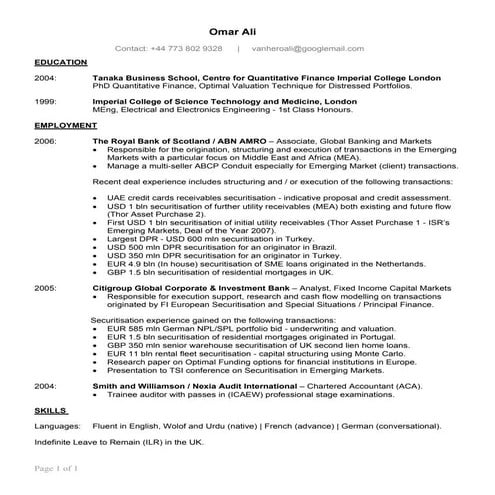 CV2015 | PDF