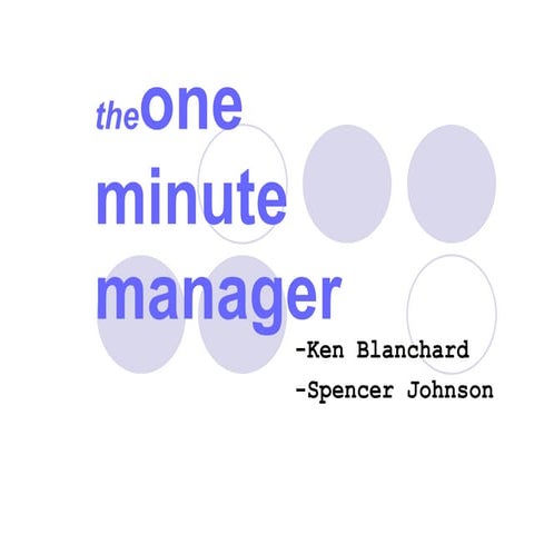 One Minute Manager | PPT