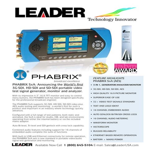 Phabrix Sx | PDF