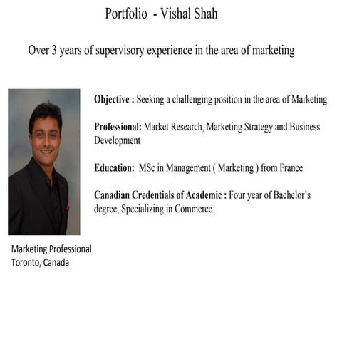 Portfolio - Vishal Shah | PPT