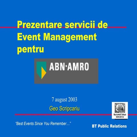 Organizarea de evenimente MEDIA | PPT