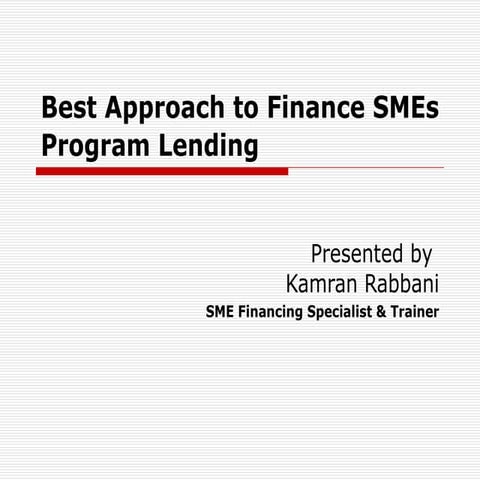 Best Approach to Finance SMEs-Program Lending | PPT