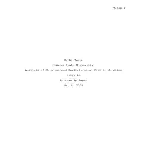 Kathy Vesom Internship Report Final Copy | PDF