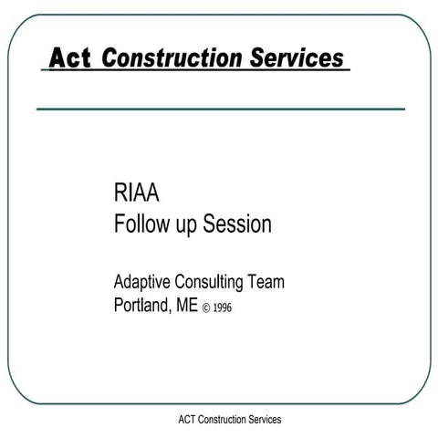 Riaa Follow Up | PPT
