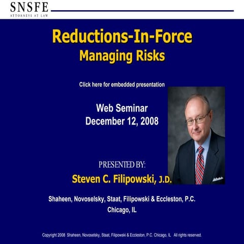 Reductions in Force - Managing Risks | PPT