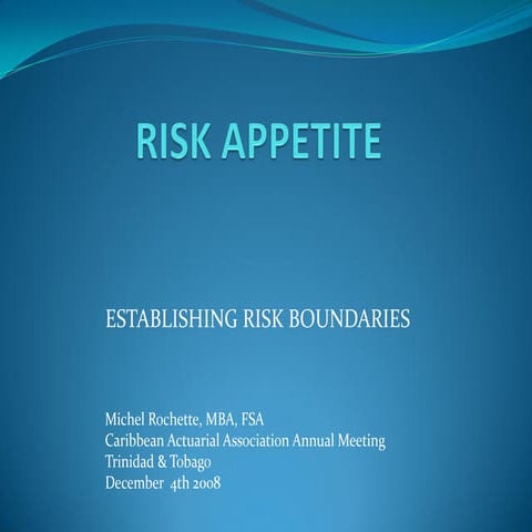 Risk Appetite Caa Dec08 (1) | PPT