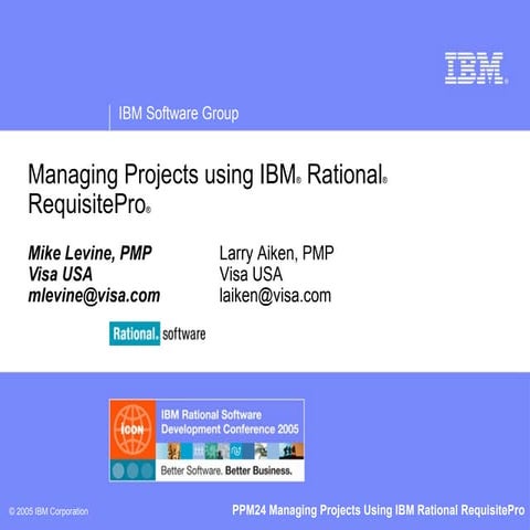 Using Rational Requisite Pro to Manage Projects | PPT