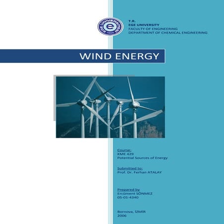 Research Report - Wind Energy | PDF