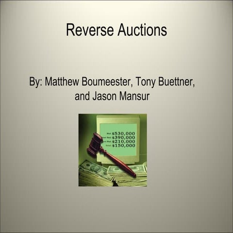 Reverse Auctions | PPT