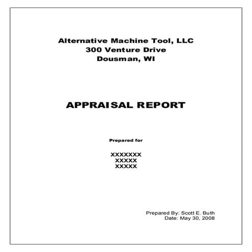 Sample Machinery Appraisal | PDF