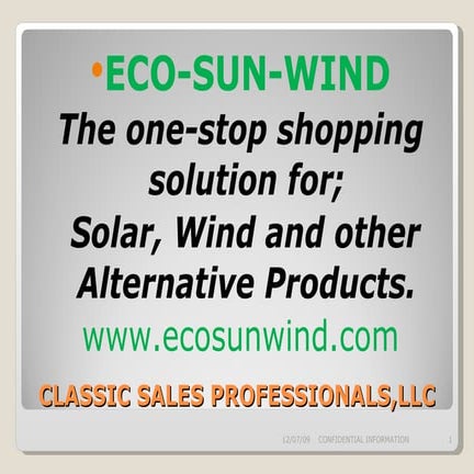 Solar And Wind Alternative Energy Product Presentation | PPT