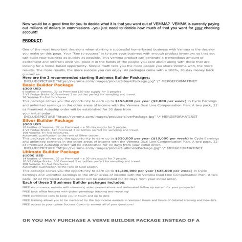 Starter Packet Vemma | DOC