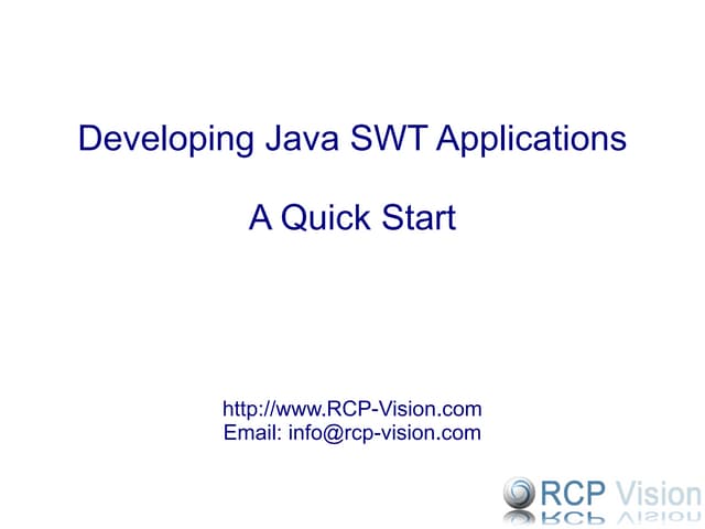 Developing Java Swt Applications A Starter Odp