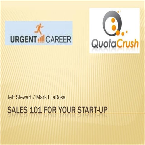 Sales 101 For Your Start Up | PPT