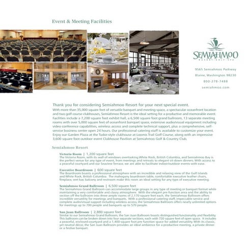 Semiahmoo Sales Kit | PDF