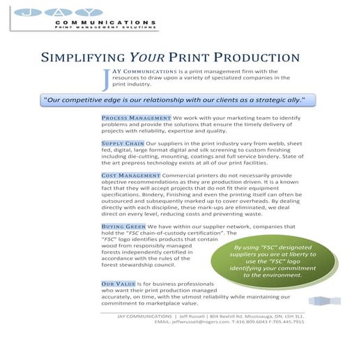 Simplify Your Print Production | PDF