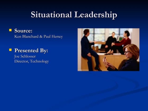 Situational Leadership Theory | PPT