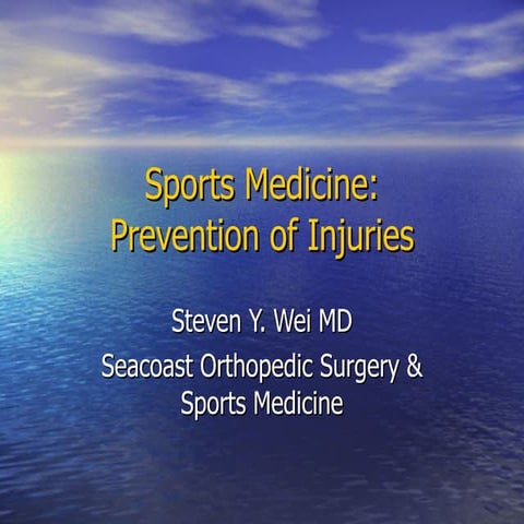 Sports Medicine: Prevention of Injuries | PPT