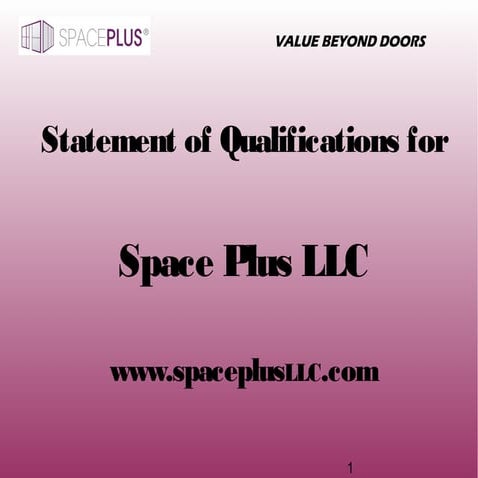 Space Plus LLC Overview | PPT