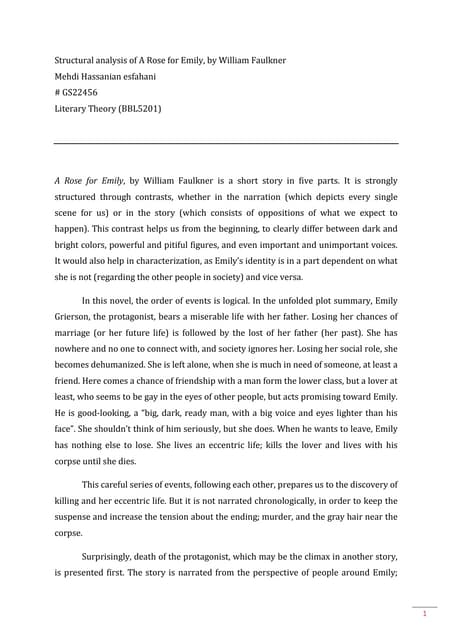 A Rose For Emily Annotated Bibliography | PDF