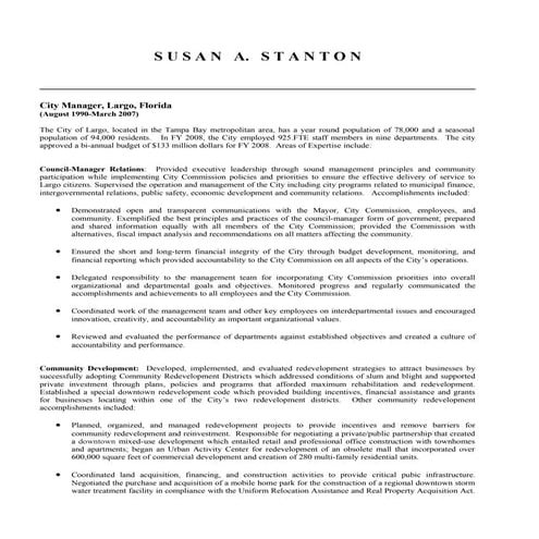 Susan A. Stanton Management Professional | DOC