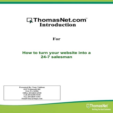 ThomasNet Internet Marketing Introduction | PPT