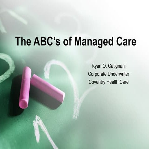 The ABC’S Of Managed Care | PPT