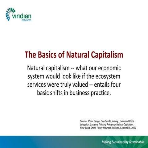 The Basics Of Natural Capitalism | PPT | Green Solutions | Business