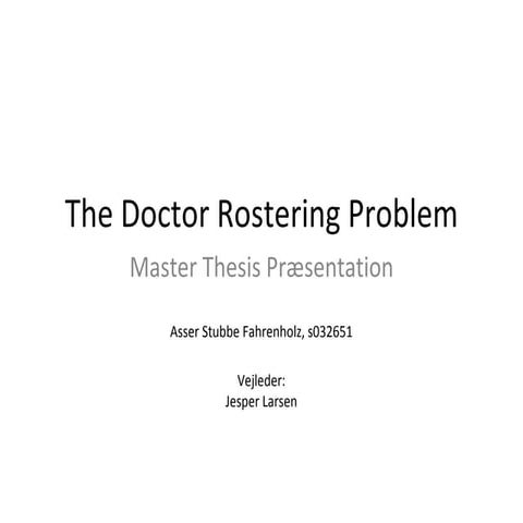 Nurse Rostering Problem - A comparison between Constraint Programming ...