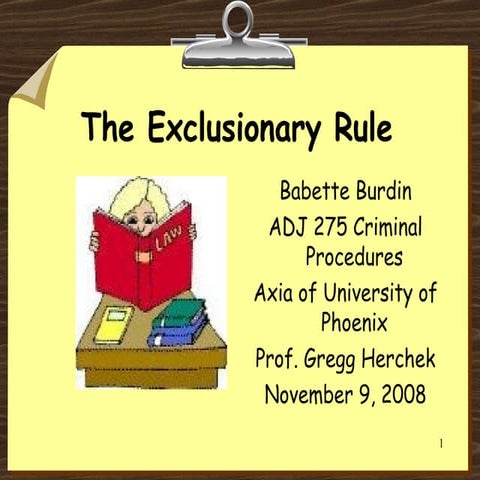 The Exclusionary Rule | PPT