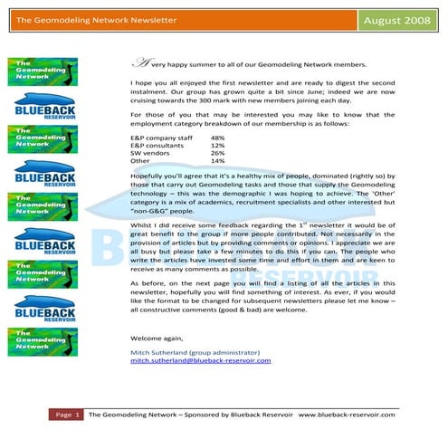 Aug 2008 The Geomodeling Network Newsletter | PDF