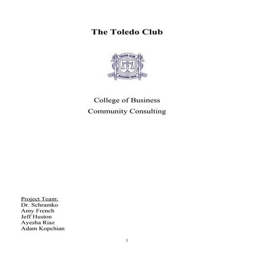 MBA HRM- Capstone Class Project: Toledo Club | PDF