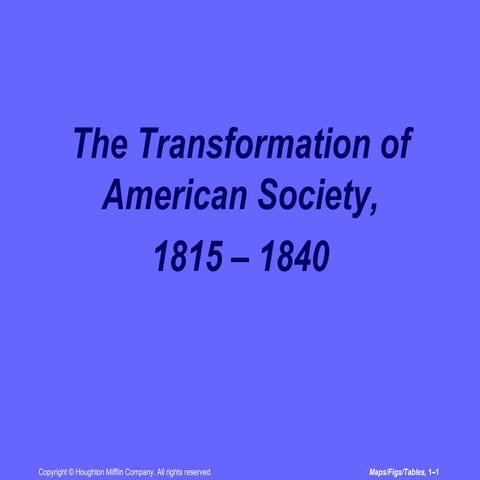 Transformation Of American Society From 1815 | PPT