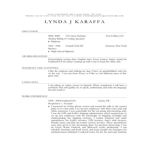 Updated Resume 2009 | DOC