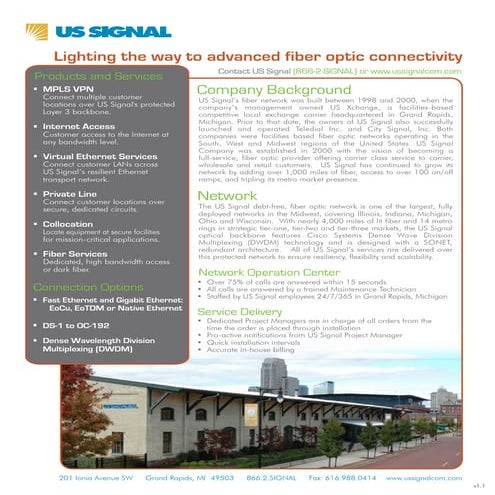 Us Signal Company Overview V1.1 | PDF