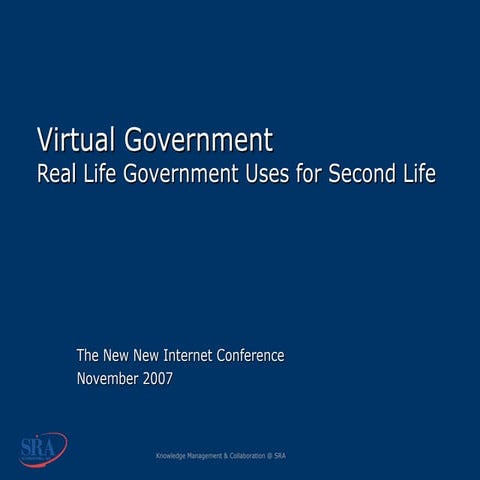 Government in Virtual Worlds | PPT