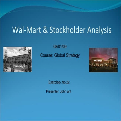 Wal Mart & Stockholder Analysis 1 | PPT