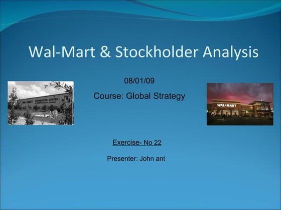 A Case Study Of Wal-Mart. | PDF