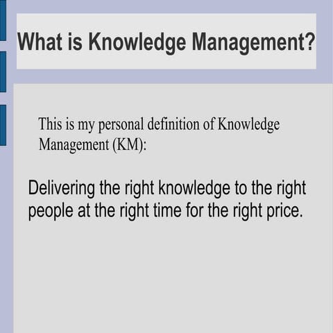Why Knowledge Management | PPT