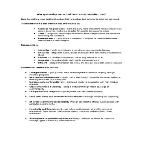 10 benefits you need to give to Sponsors | PDF