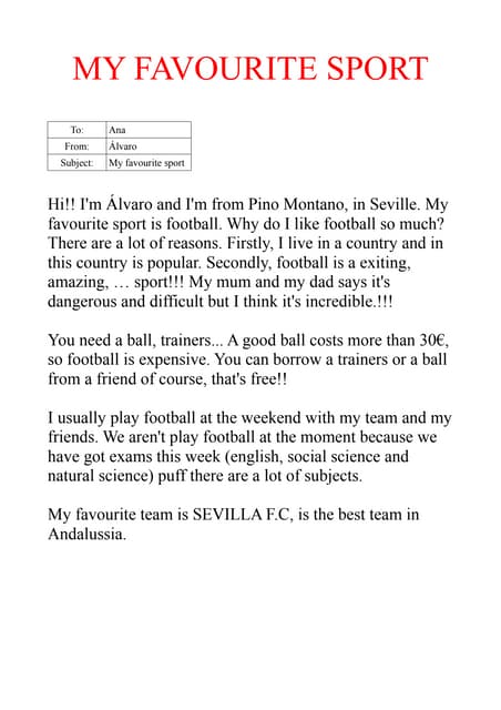 My football team | PPTX | Soccer | Sports