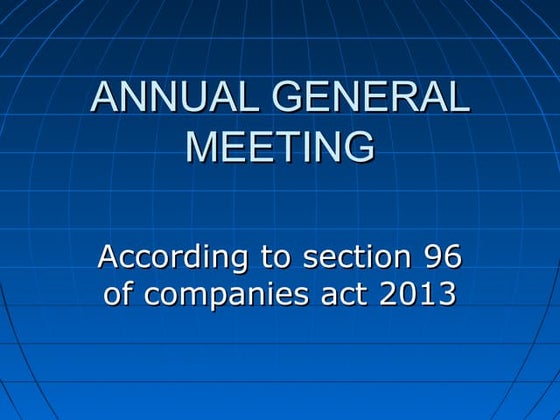 How To Conduct AGM for Housing Societies | PPTX