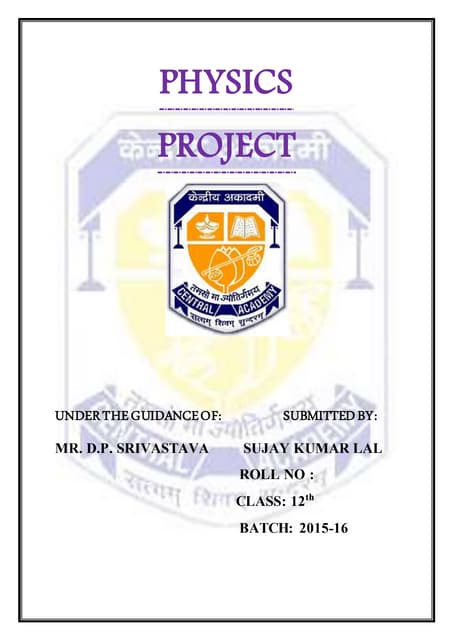 12th CBSE Physics Project AC Generator | DOCX
