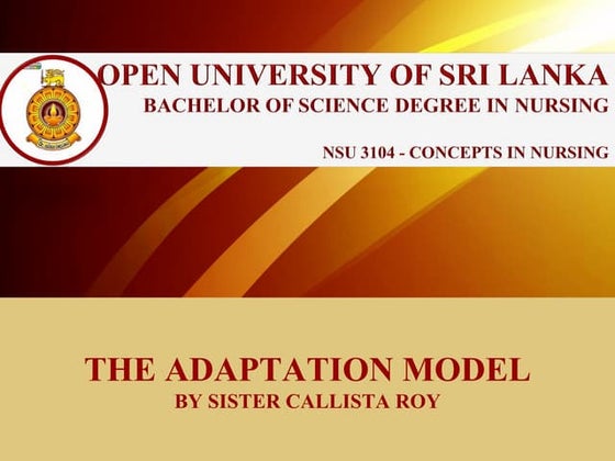 Sister Callista Roy’s Adaptation Theory | PPTX