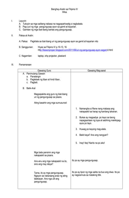 DEMONSTRATION LESSON IN ENGLISH 4 MATATAG CURRICULUM | PDF