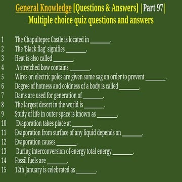 General knowledge | Questions & Answers | PDF