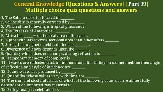General Knowledge [Questions & Answers] | Part 49 | | PDF | Geography ...