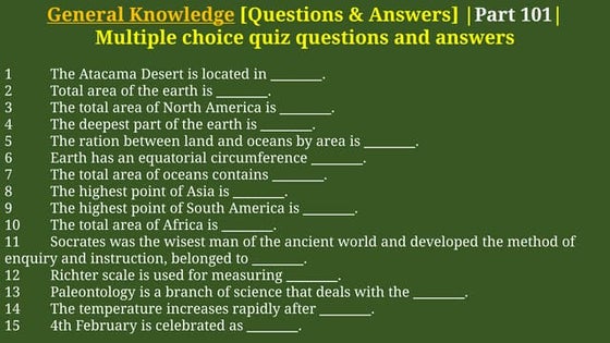 General Knowledge [Questions & Answers] | Part 49 | | PDF | Geography ...