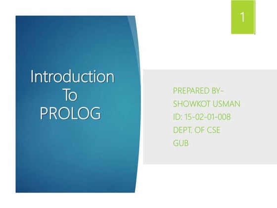 Prolog Pptx Programming Languages Computing