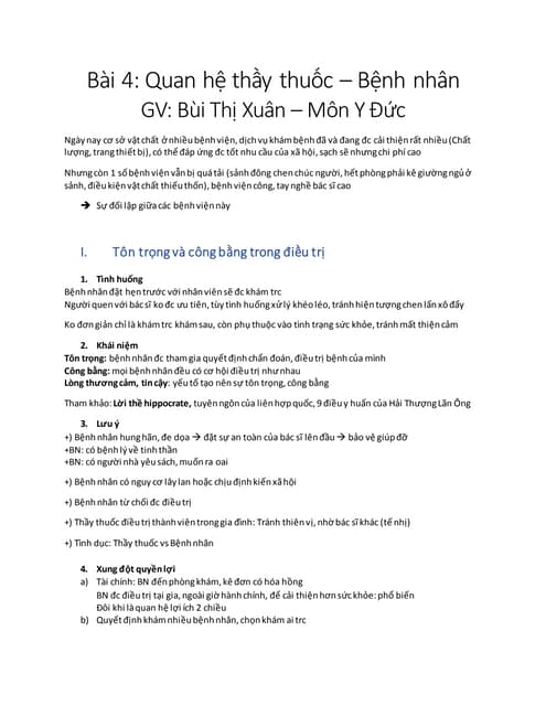Y đức Trong Thực Hành Lâm Sàng Tính Chuyên Nghiệp Trong Y Khoa Ppt